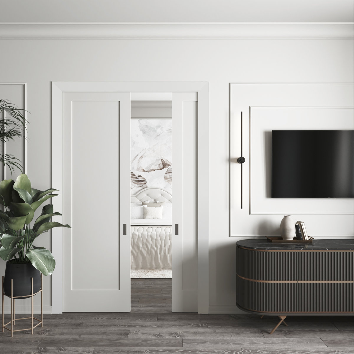 RESO Gauss 5/8 in. D x 4 5/8 in. W x 96 in. L Primed Finished 4-Sides FJ Pine Door Jamb 3-Pcs ...